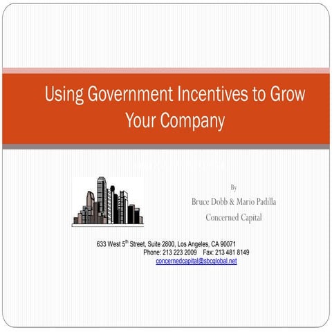 Using Government Incentive To Grow Your Company | PPT