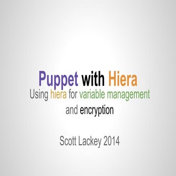 Using hiera with puppet | PPT
