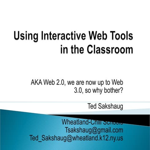 Using Interactive Web Tools In The Classroom | PPT