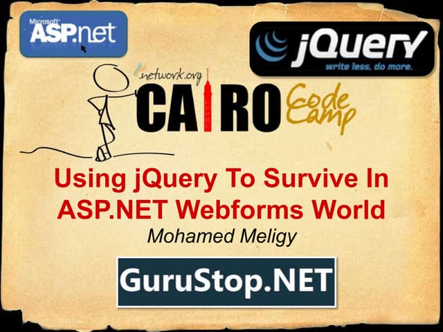 Using Jquery To Survive In Aspnet Webforms World Ppt 9862