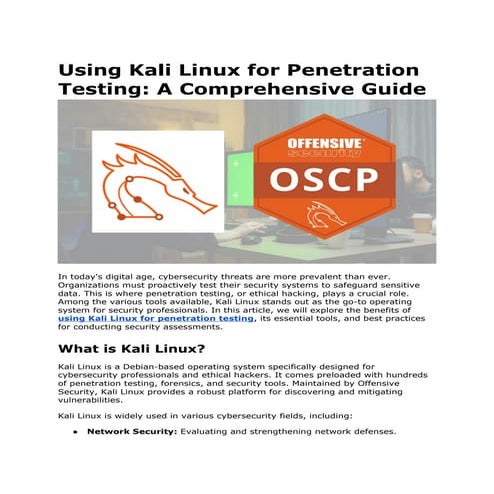 Using Kali Linux for Penetration Testing_ A Comprehensive Guide.docx