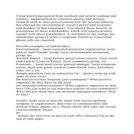 Using knowledge gained from textbook and article readings and lectur.docx