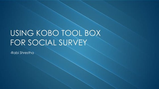 Training On Using Kobotoolbox For On Line Or Off Line Pptx Internet Computing
