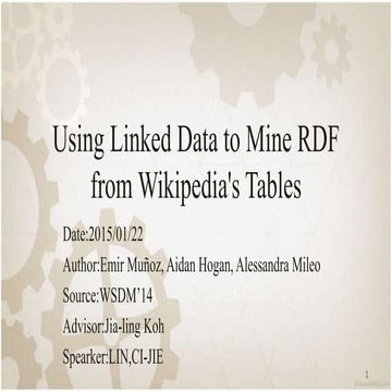 Using Linked Data To Mine Rdf From Wikipedias Tables Ppt