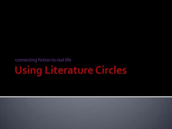 TCH505 Literature Circles Slideshare | PPT