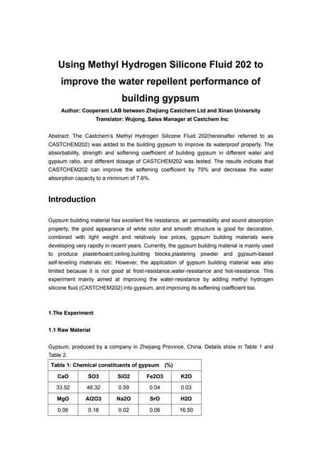 Methyl Hydrogen Silicone Fluid Improve The Water Repellent Performance ...