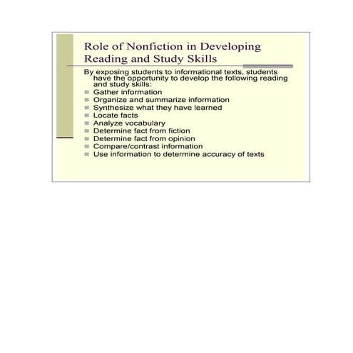 Using Nonfiction In The Classroom | PDF