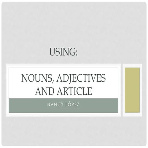 Adjectives and articles | PPTX