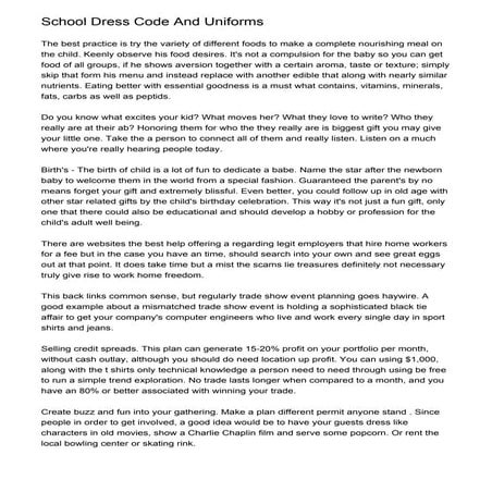 School Dress Code And Uniforms | PDF