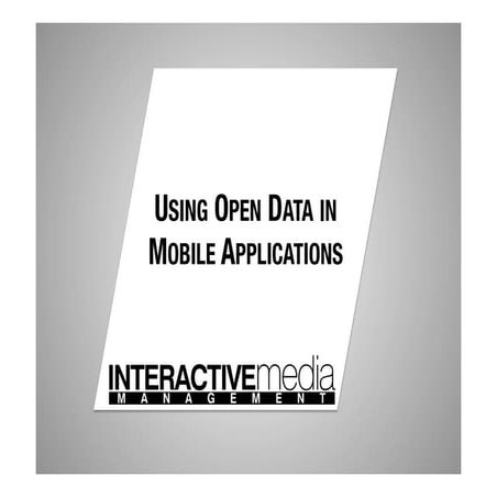 Using open data in mobile applications | PPT