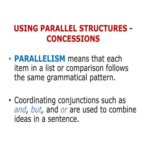 Using parallel structure | PPTX