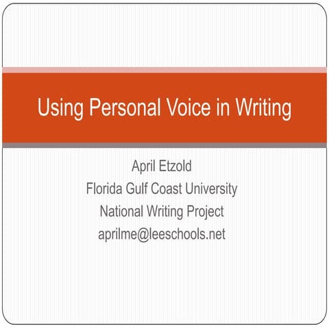 Using personal voice in writing (1) | PPTX