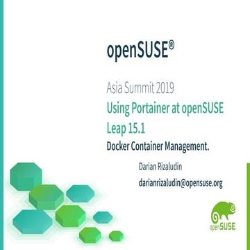 Using portainer at open suse leap 15.1 | PPT