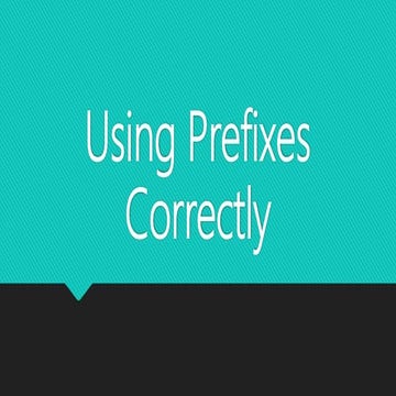 Prefixes | PPT