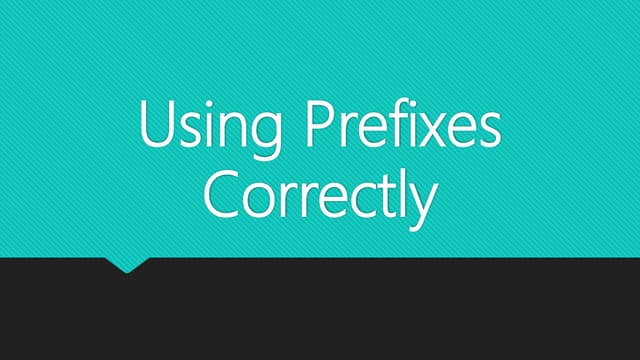 Prefixes | PPT