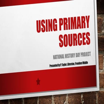 Primary and Secondary Sources | ODP