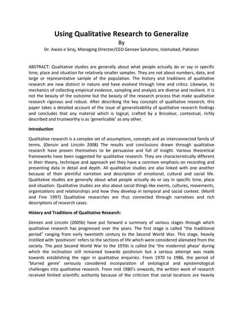 Slideshare Presentation of Qualitative Data | PPTX