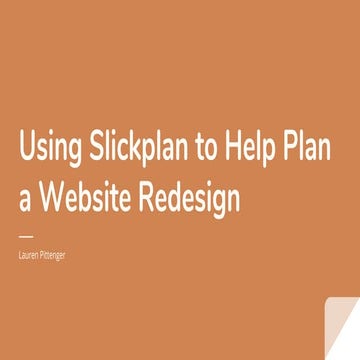 Using Slickplan to Help Plan a Website Redesign | PPT