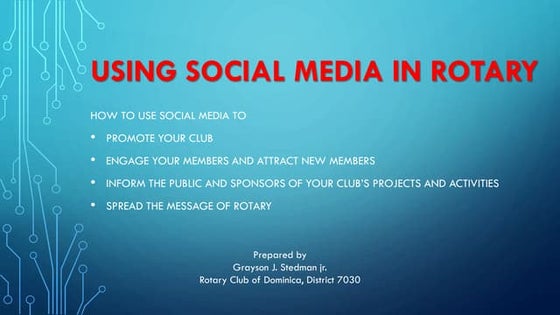 Social Media & Rotary | PPTX | Social Networking | Internet