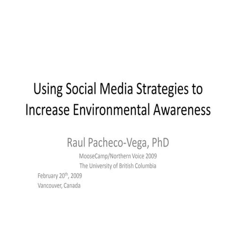 Using social media strategies to increase environmental awareness | PPTX