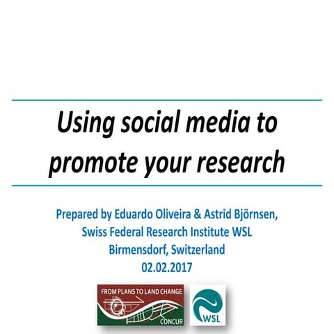 Using social media to promote your research | PPT