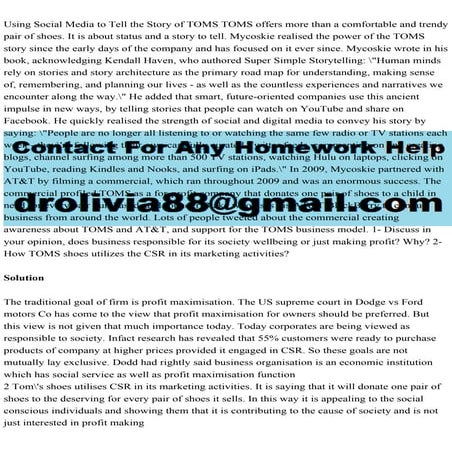 Using Social Media to Tell the Story of TOMS TOMS offers more than a.pdf