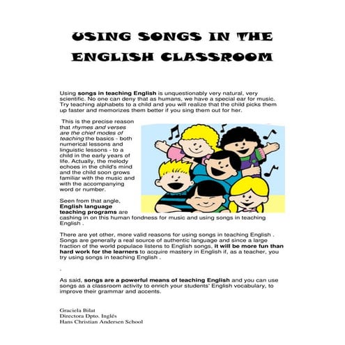 Using Songs In Teaching English | PDF