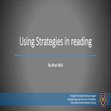 Using strategies in reading | PPTX | Education