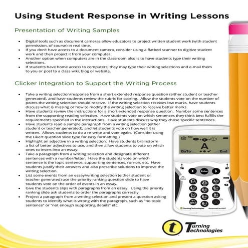 Using student response_writing_lessons | PDF