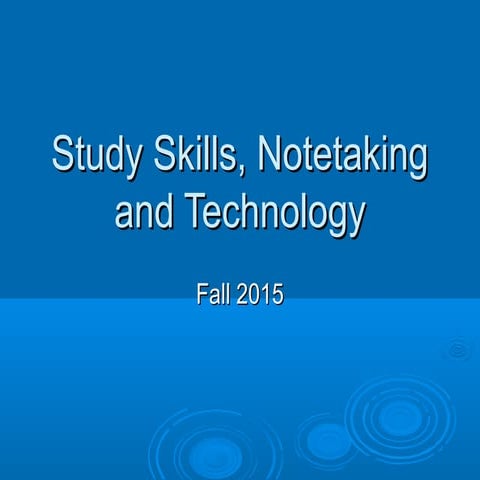 Study Skills, Notetaking and Technology | PPT