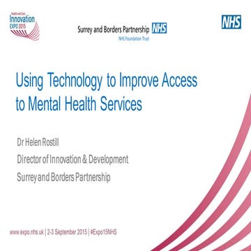 Using technology to improve access to mental health services, pop up ...