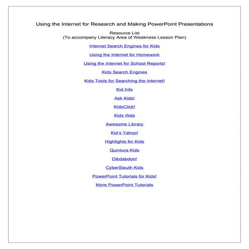 Using the internet for research | DOC