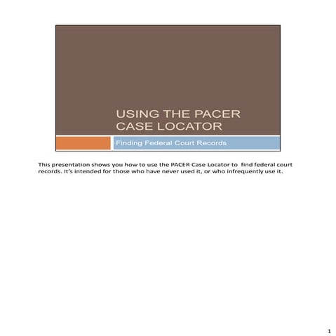 Using the pacer case locator | PDF