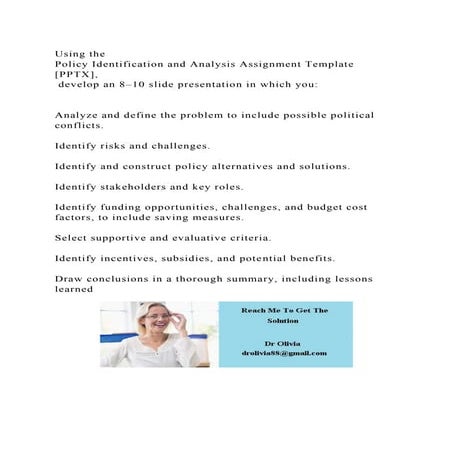 Using the Policy Identification and Analysis Assignment Template [.docx