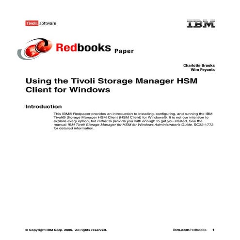 Using the tivoli storage manager hsm client for windows redp4126 | PDF | Operating Systems ...