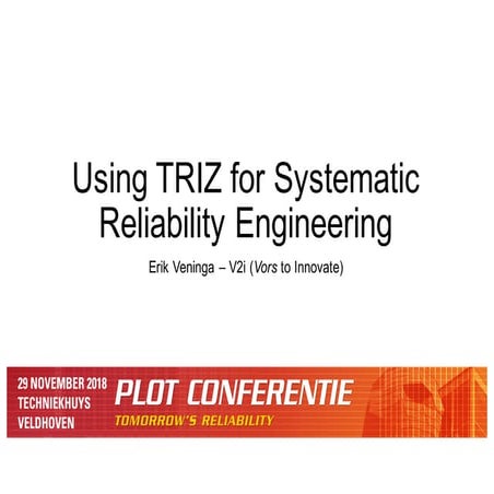 Using TRIZ for systematic Reliability Engineering | PDF | Computer Software and Applications ...