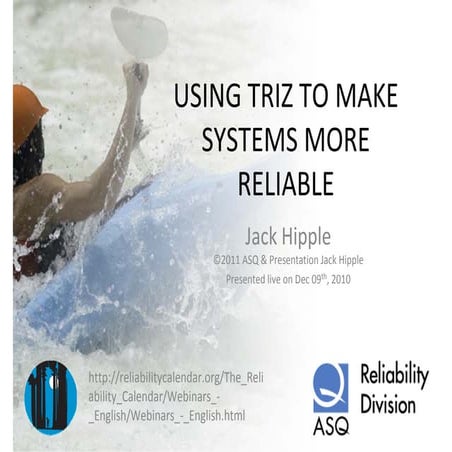 Using triz to make systems more reliable | PPT