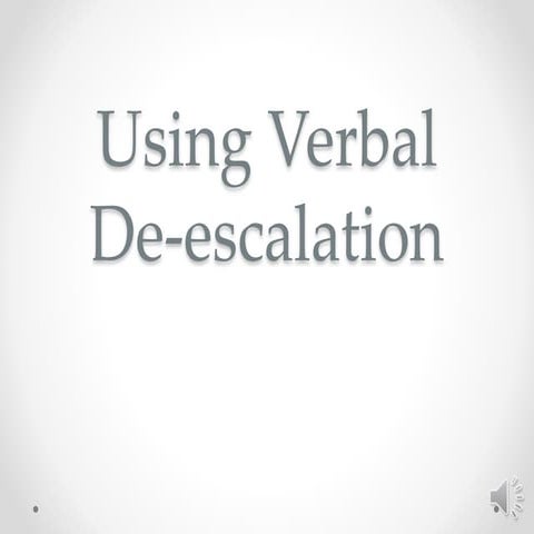 De escalation techniques | PPT