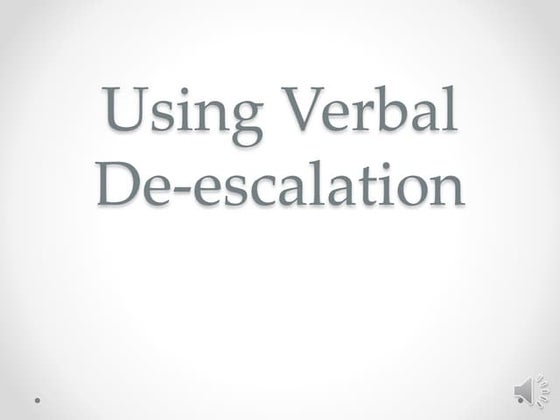 De escalation techniques | PPT