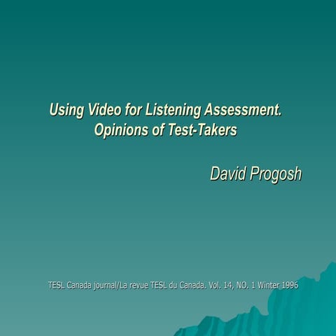Using video for listening assessment | PPT
