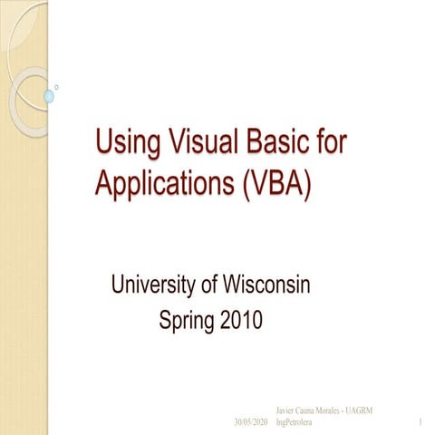 Using Visual Basic For Applications Vba Ppt 1249