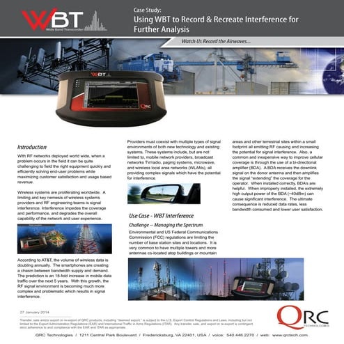 Using WBT to Record & Recreate Interference for Further Analysis | PDF