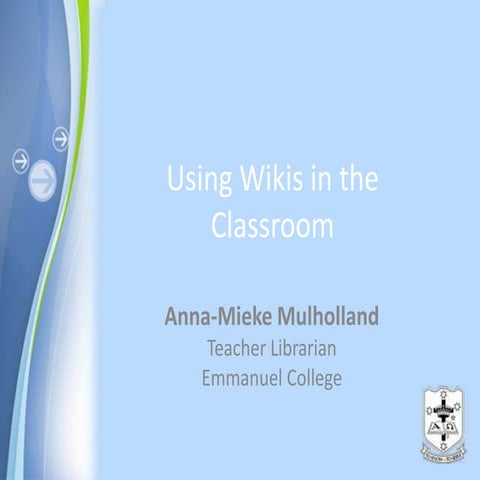Using Wikis In The Classroom | PPTX