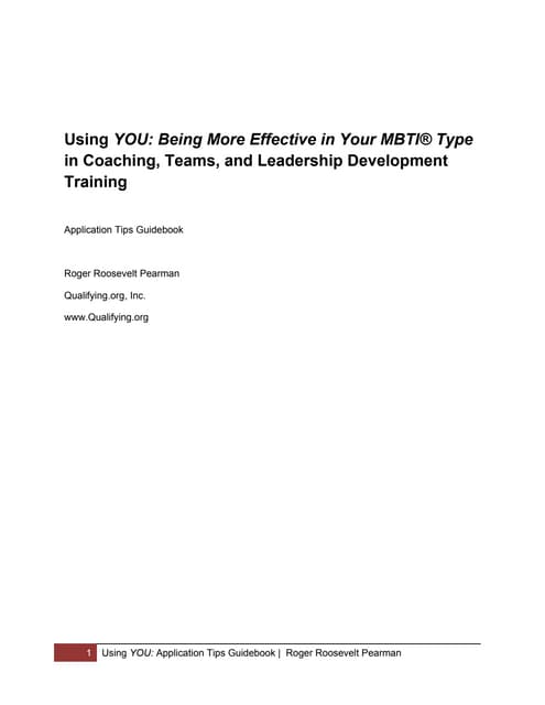 MBTI® Team Report - Sample | PDF