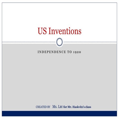 Early US Inventions | PPTX