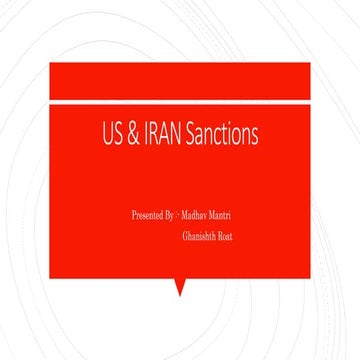 Us & iran sanctions | PPTX