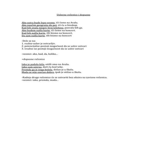 uslovne rečenice | DOCX