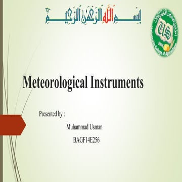 meteorological instruments | PPTX