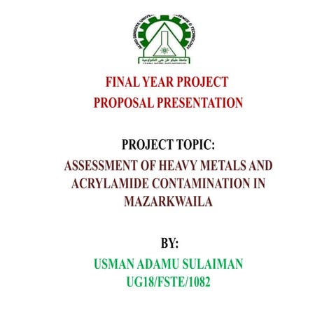 Assessment of heavy metals in Mazarkwaila | PPTX
