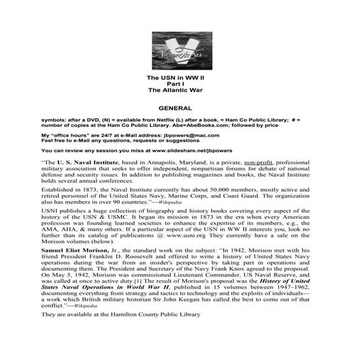 USNavy part i the Atlantic war study guide | PDF